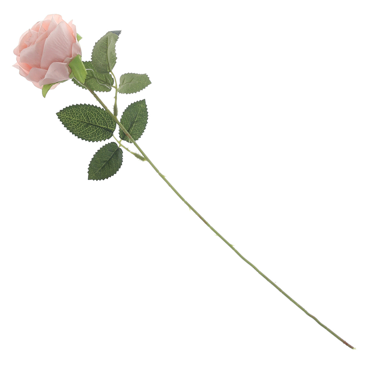 Artificial Light Pink Rose Flower Stick – Realistic Faux Single Stem R ...