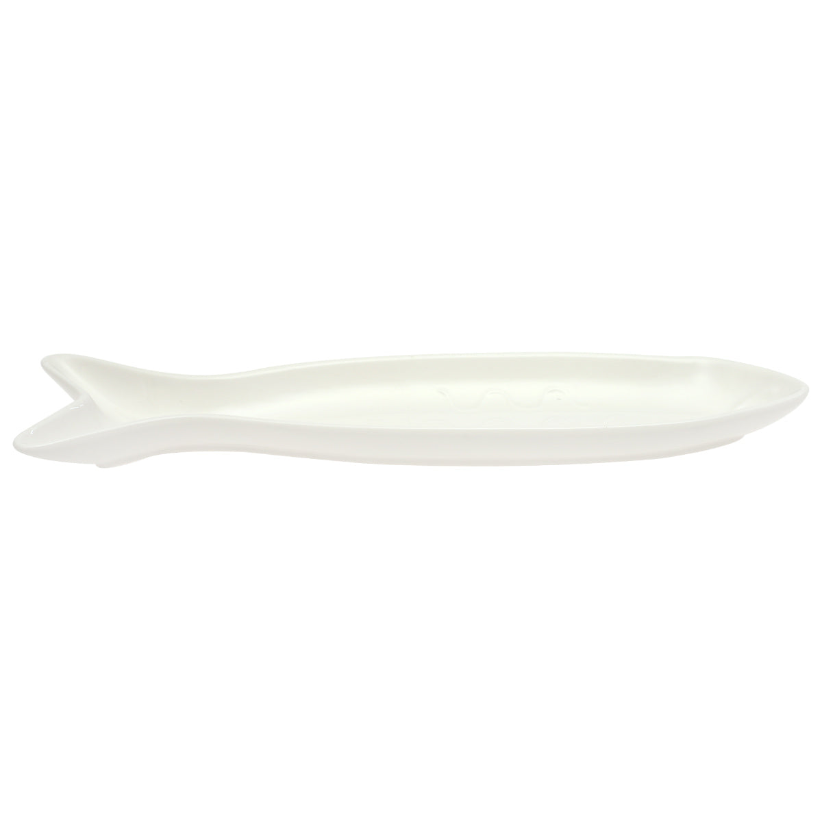 Symphony Reef Pike Platter 41 cm – Elegant Fish-Shaped White Ceramic S ...