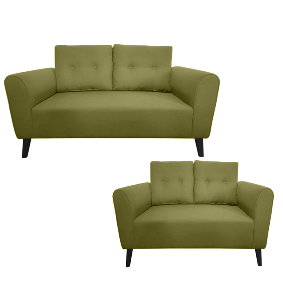 Rovak Sofa Set Bundle (3+2 seater) Grey - Green - Habitt